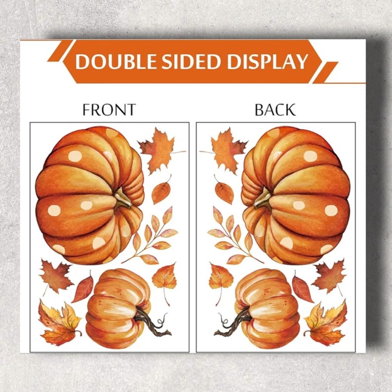 Fall Pumpkin & Leaves Window Clings 82pcs Autumn Harvest Thanksgiving ...