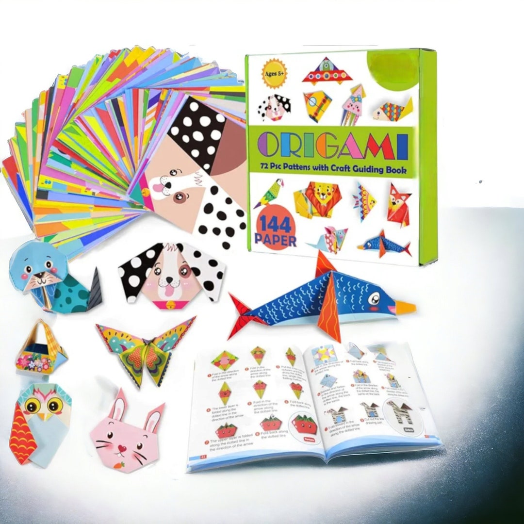 Origami Paper Kit for Kids, 144 Sheets With 72 Patterns and Craft Guide ...