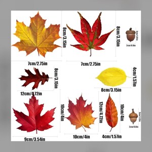 6 Sheets 200pcs Thanksgiving Window Clings Autumn Maple Leaves & Pine ...