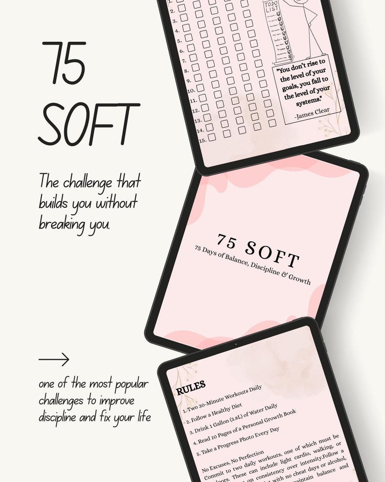 75 Soft Challenge Tracker | 10-page Printable Discipline Journal ...