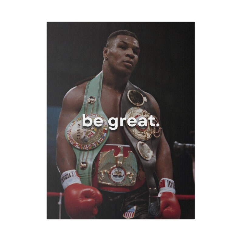 Mike Tyson Canvas Motivational Wall Art, Inspirational Quote Decor ...