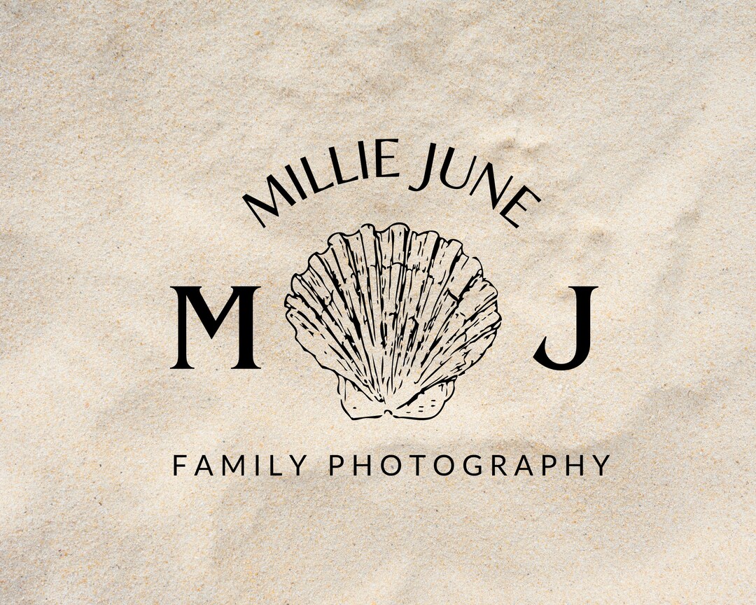 Shell Photography Logo | Coastal Charm | Canva Template | Shell Logo 2 ...