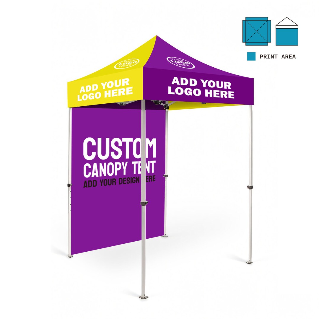 Custom Canopy Tent (5x5) With Logo, Pop up Commercial Tent for Business ...