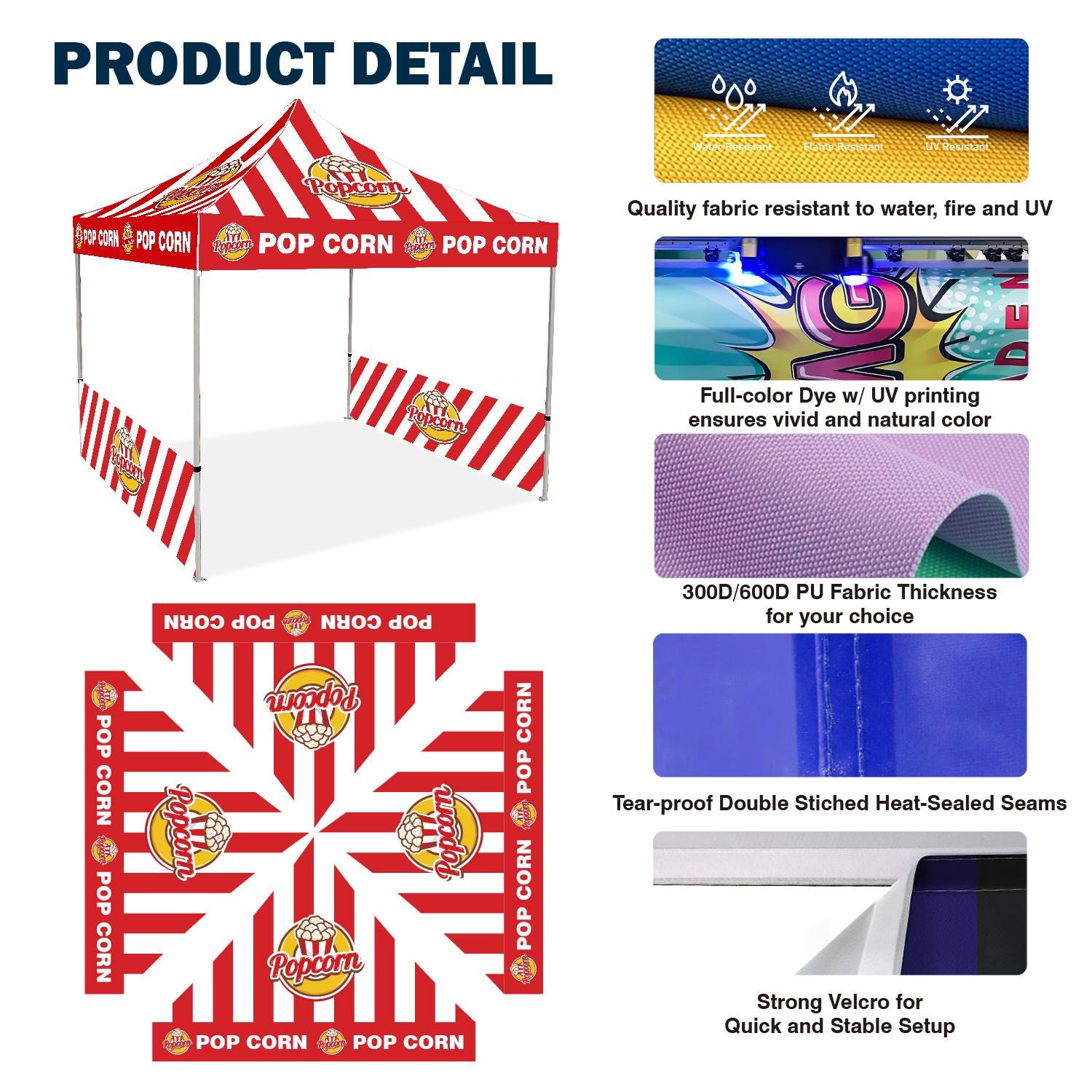 Custom Canopy 10x10 Tent Personalized Business Branded Tents Pop up ...