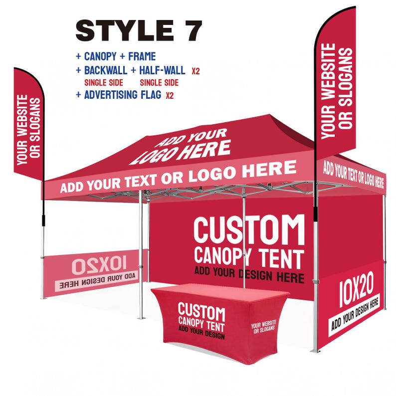 Heavy Duty Custom Tent 10x20 Ft, Personalized Instant Shelter for ...