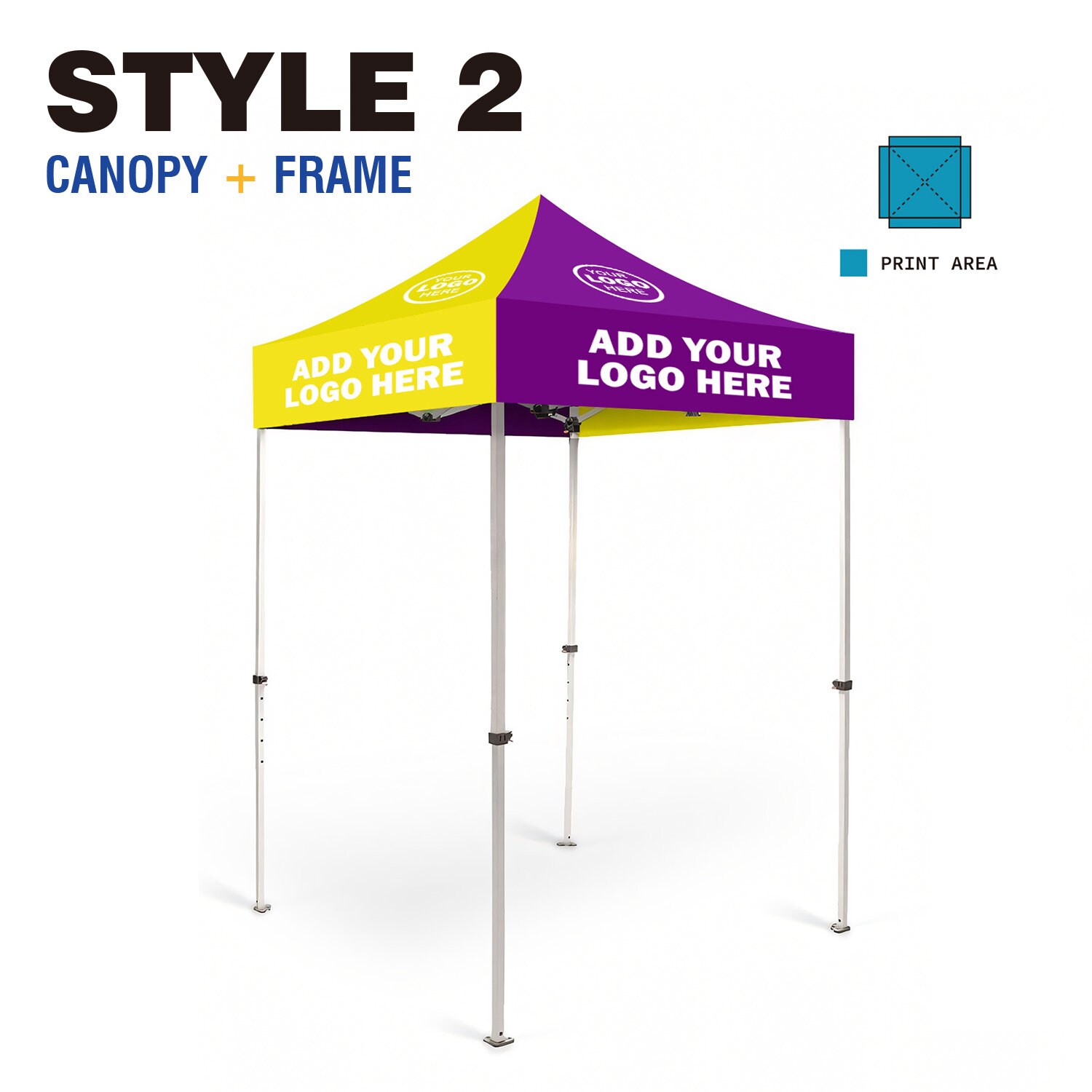 Custom Canopy Tent (5x5) With Logo, Pop up Commercial Tent for Business ...