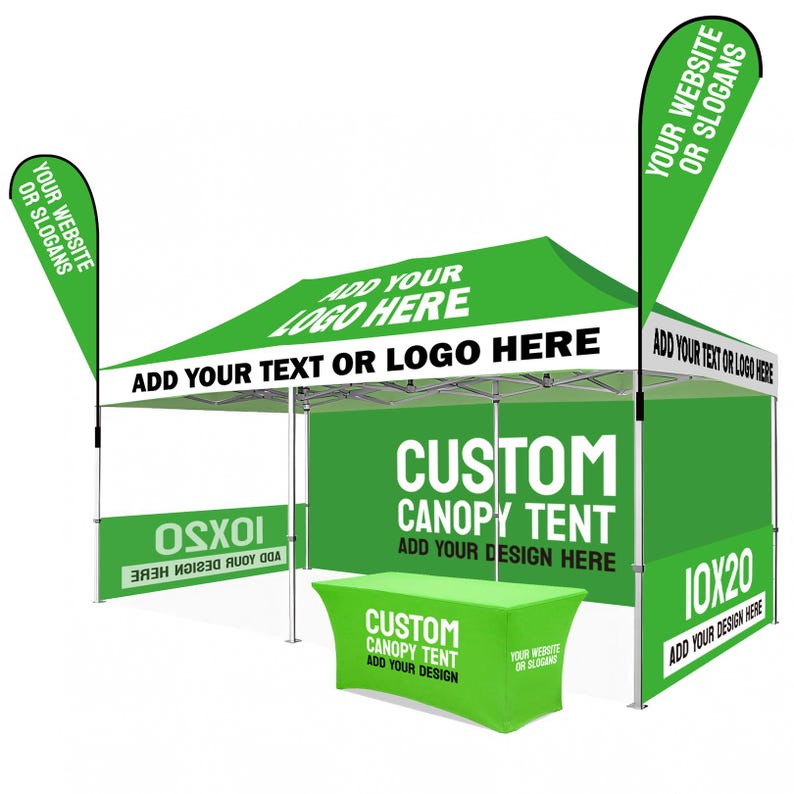 Heavy Duty Custom Tent 10x20 Ft, Personalized Instant Shelter for ...