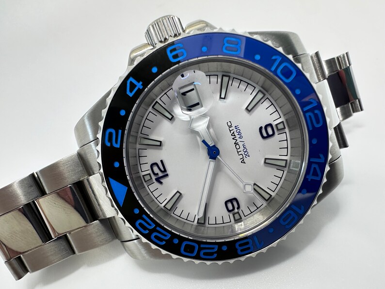 Snowflake Sub Tudor Style Mod Watch Date 40mm Seiko NH35A Scuba Master ...