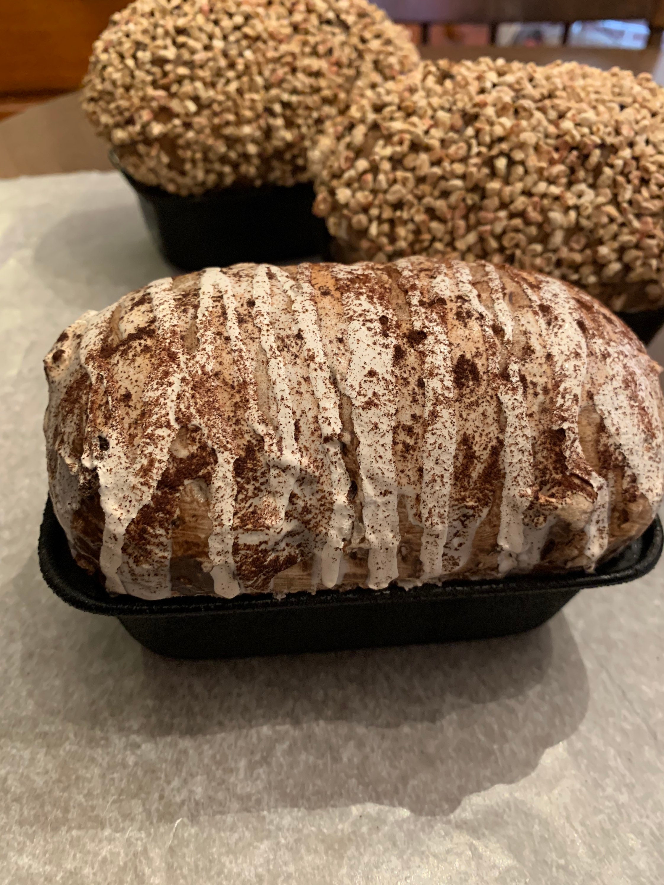 Faux Bake Mini Loaf of Bread in Metal Pan Fake Bake Mini Loaf of Bread ...