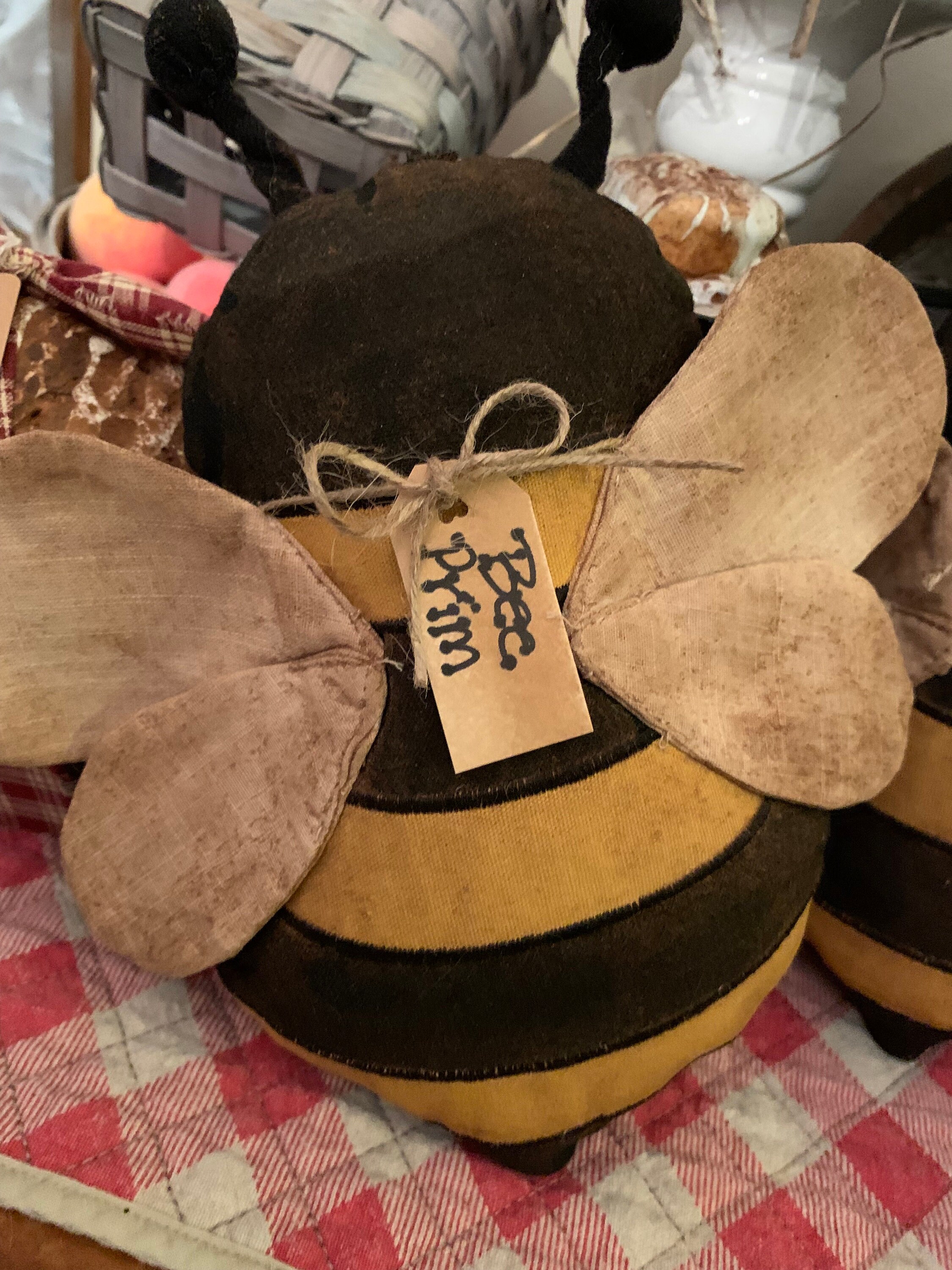 Primitive Fabric Bee Prim Bee Primitive Bee Shelf Sitter Tiered Tray ...