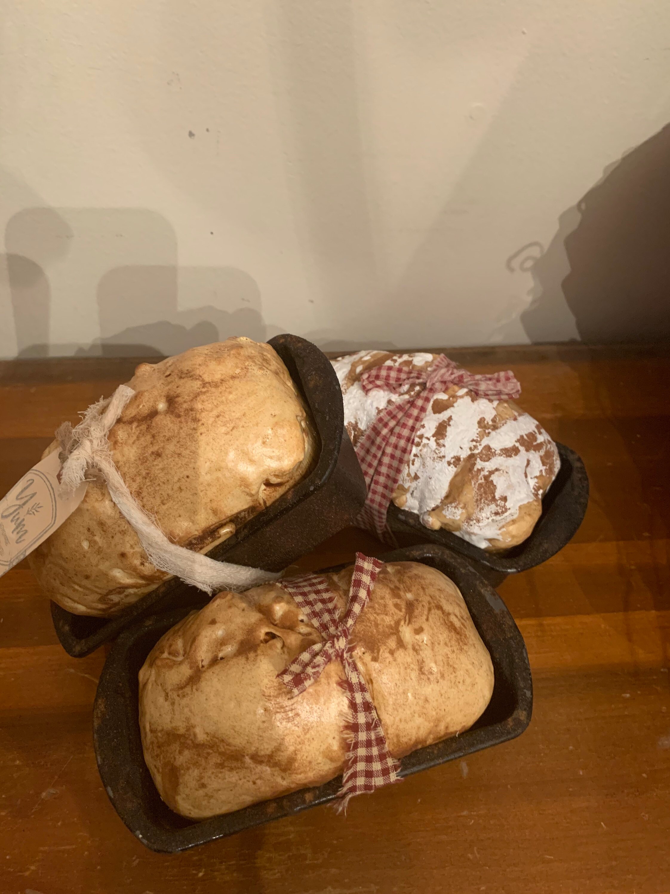 Faux Bake Mini Loaf of Bread in Metal Pan Fake Bake Mini Loaf of Bread ...