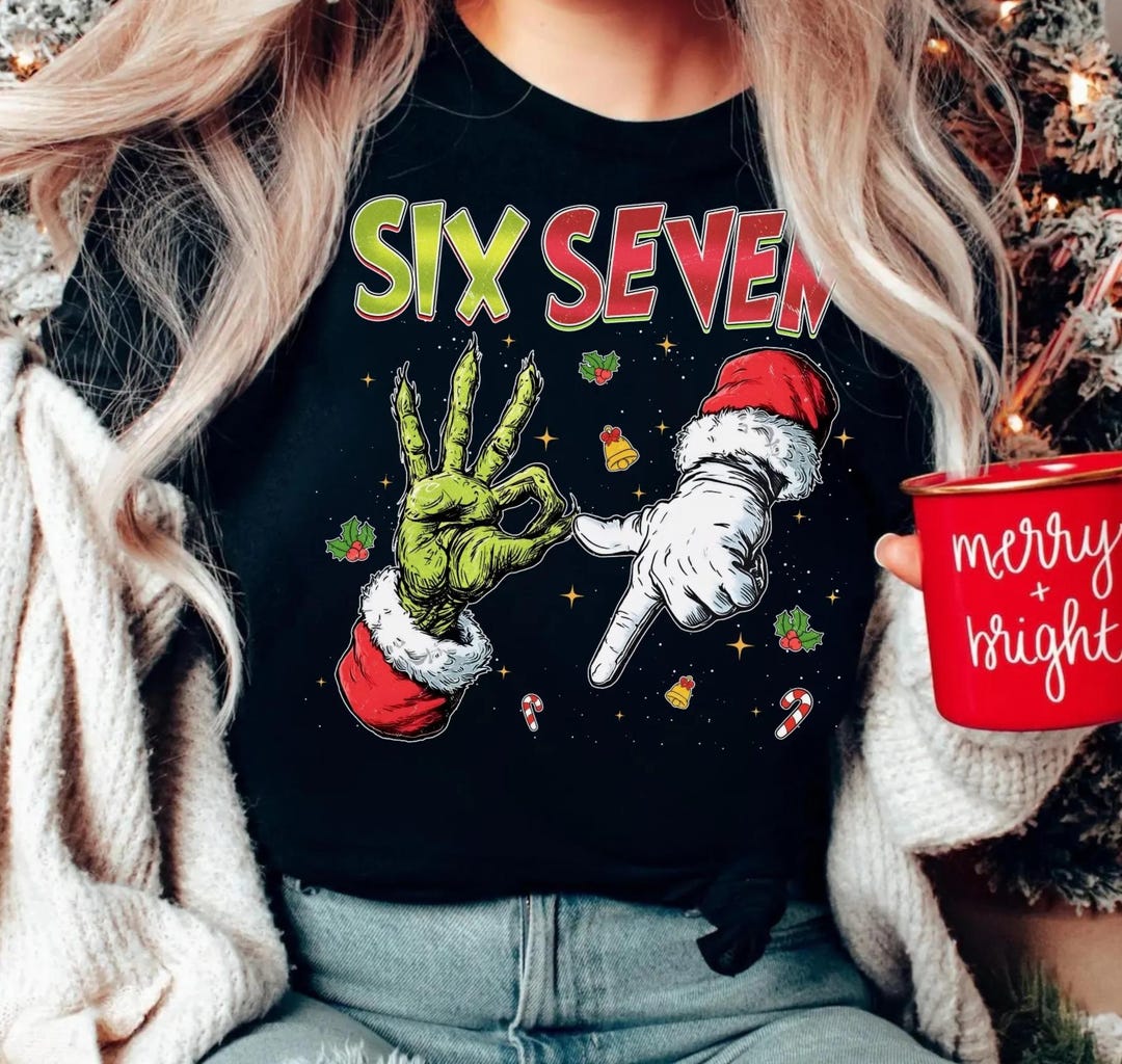 Six Seven Christmas Shirt, Funny Genz Xmas Shirt, Viral 6 7 Meme T ...