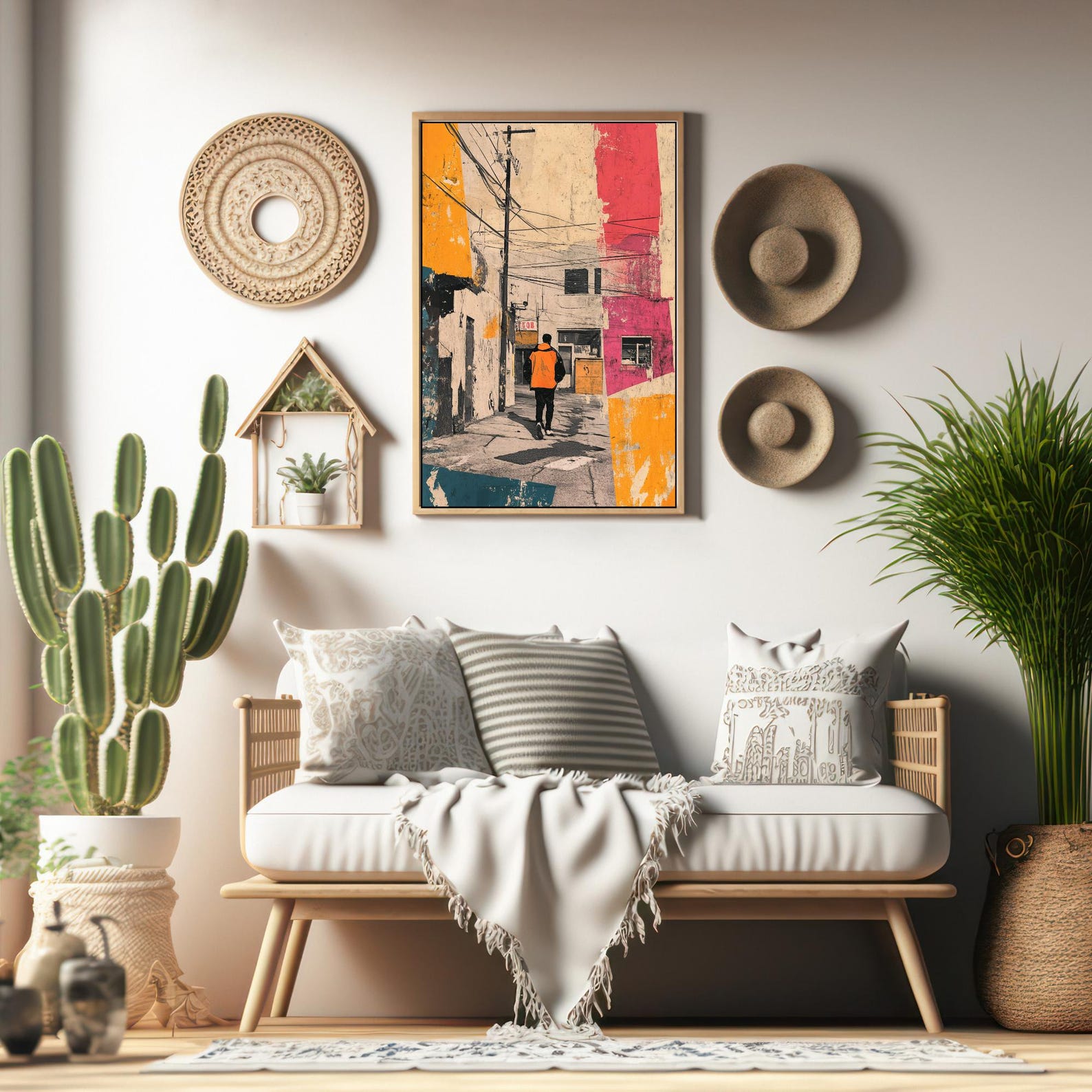 Worn Paths Urban Street Art Colorful Cityscape Wall Decor by ...