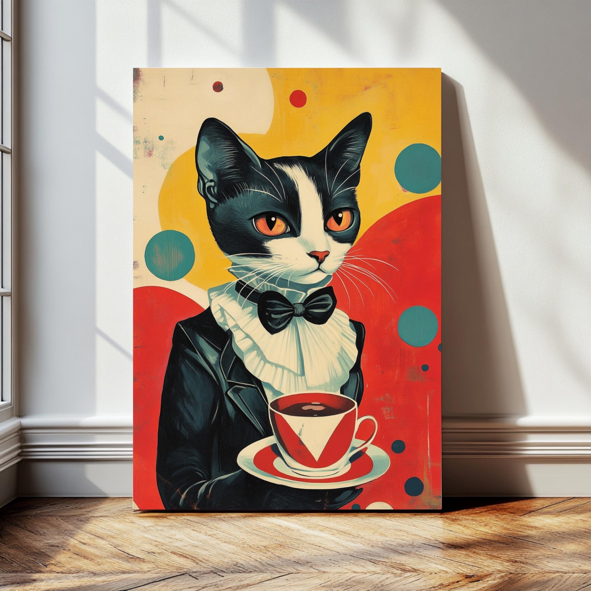 Dadaism Cat Butler Retro Art by HELLOPRINTS | Digital Wall Print | Home ...