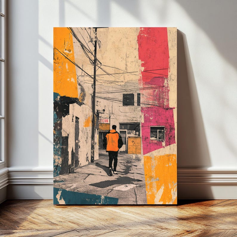 Worn Paths Urban Street Art Colorful Cityscape Wall Decor by ...