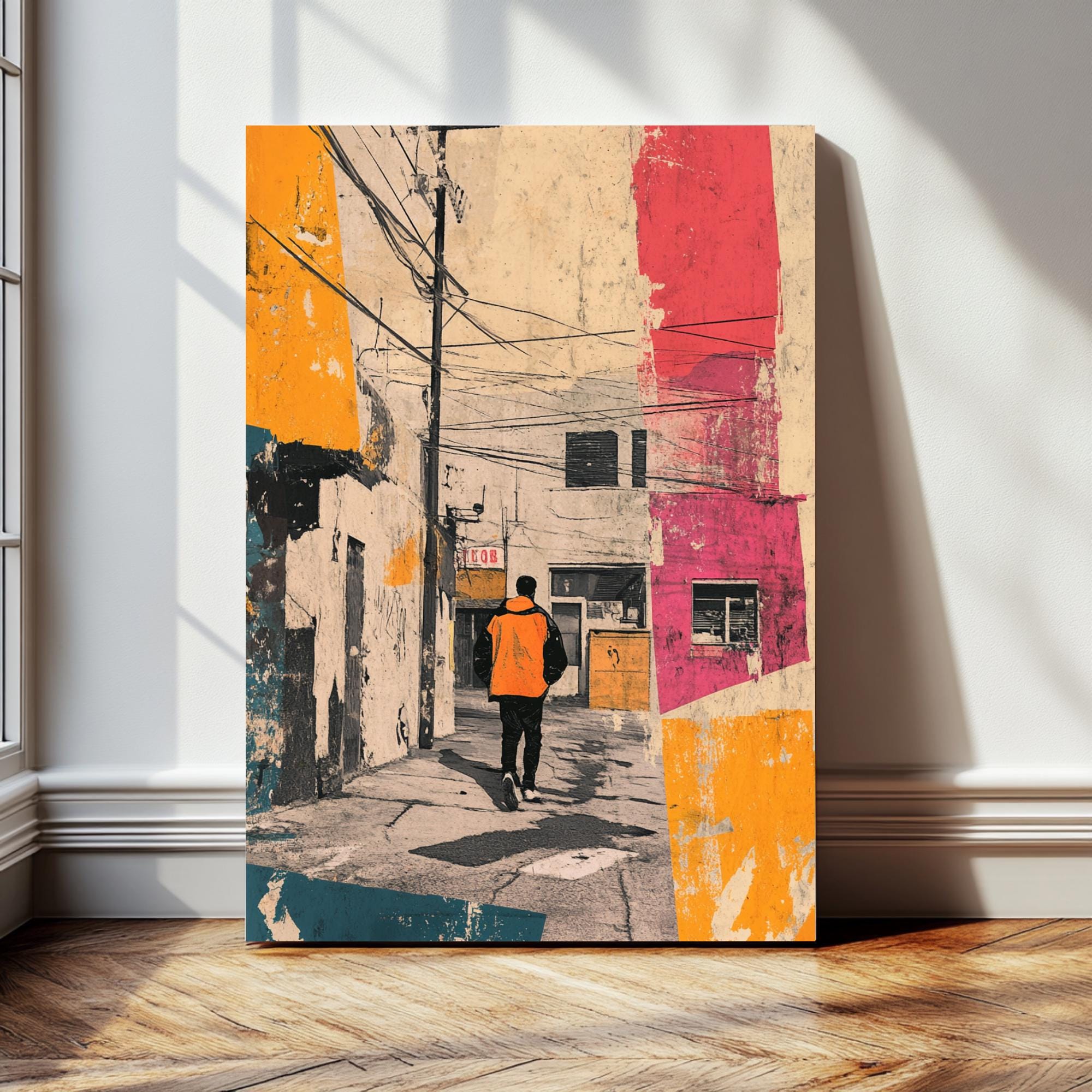 Worn Paths Urban Street Art Colorful Cityscape Wall Decor by ...
