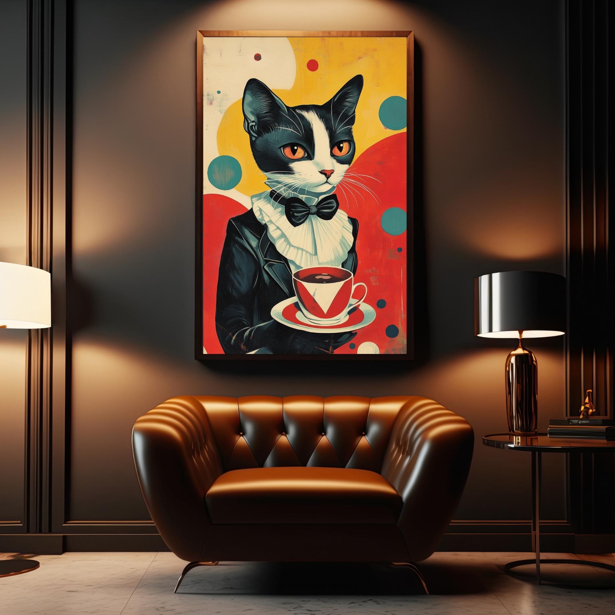 Dadaism Cat Butler Retro Art by HELLOPRINTS | Digital Wall Print | Home ...