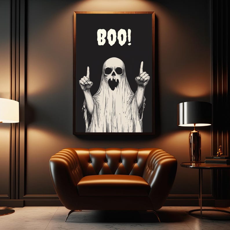 Minimalist 'boo!' Ghost Poster | Halloween Decor by HELLOPRINTS ...
