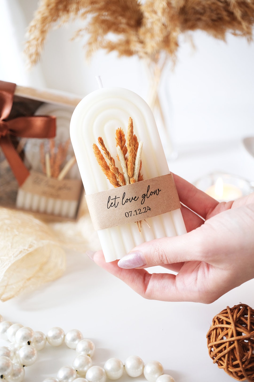 Fall Wedding Favors for Guest, Personalized Fall Wedding Candle Favors ...