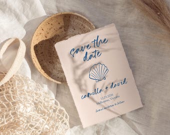 Coastal Save the Date Editable Canva - Etsy