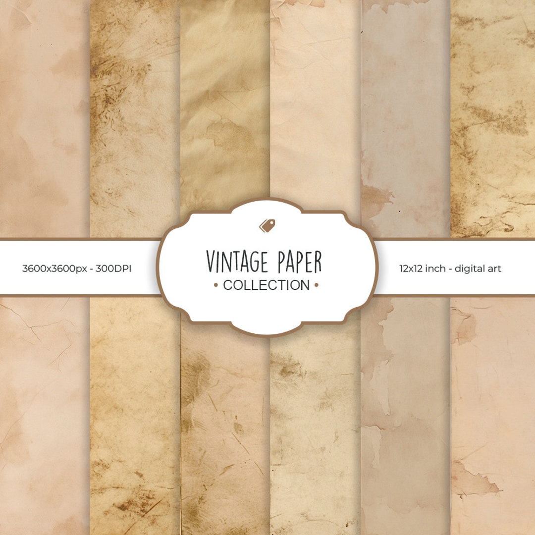 Old Vintage Paper Textures Digital Paper Pack Antique Scrapbooking ...