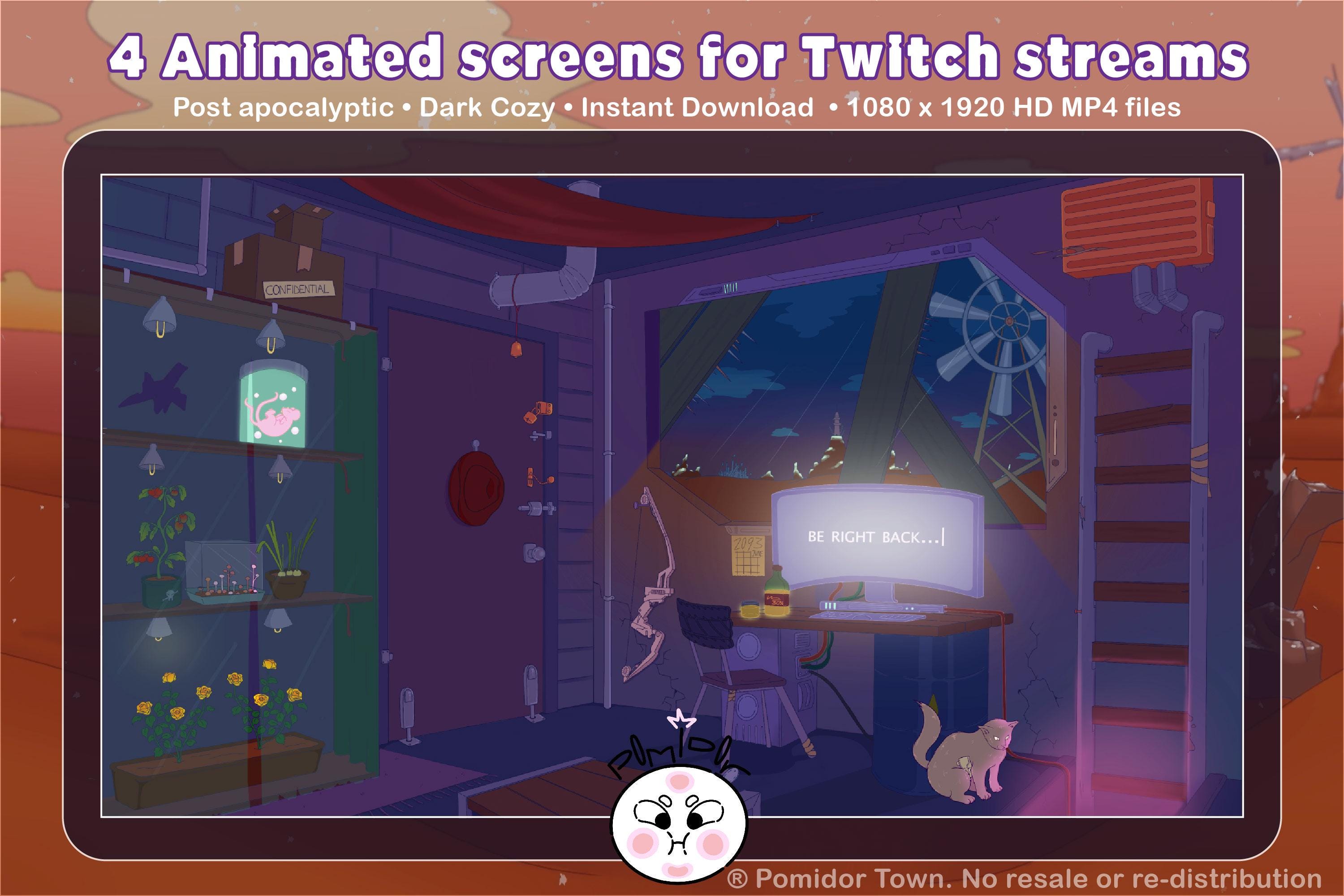 Post-apocalyptic Twitch Animated Screens | 4 Animated Streaming Screens ...