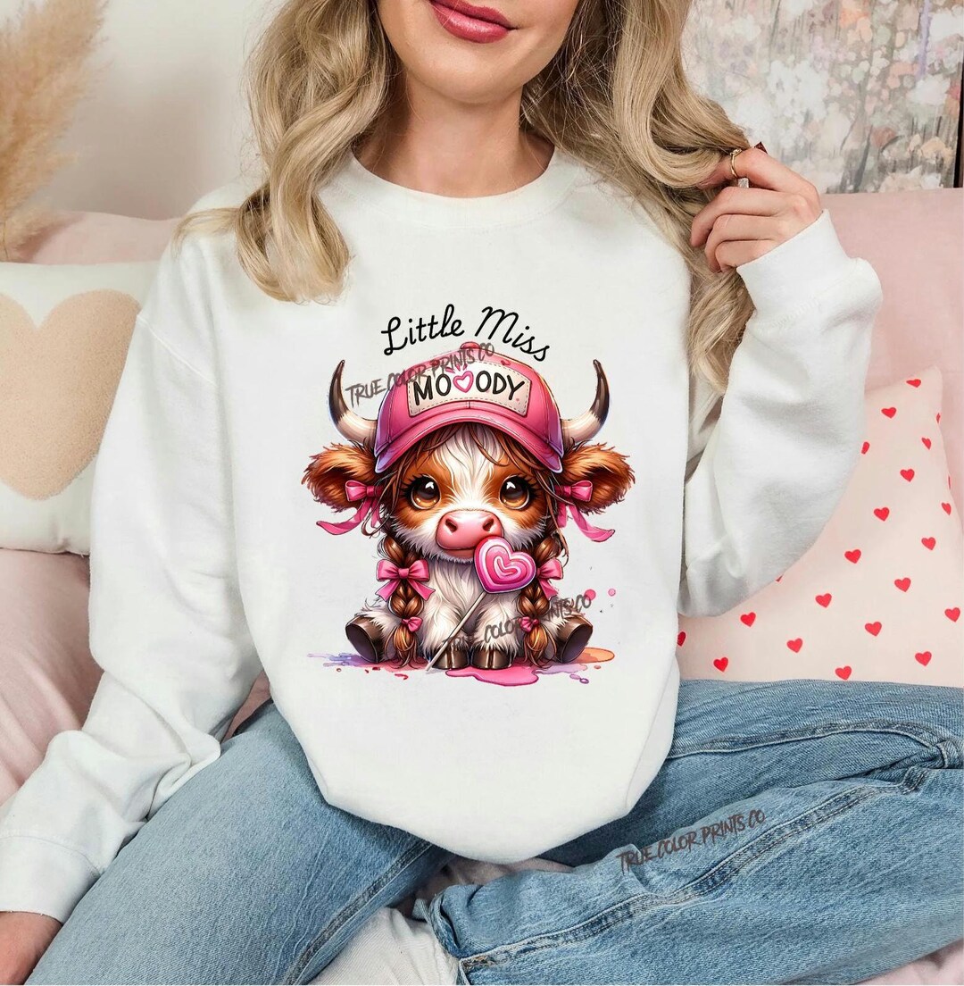 Valentine's Cute Little Miss Mooody Highland Cow - Etsy
