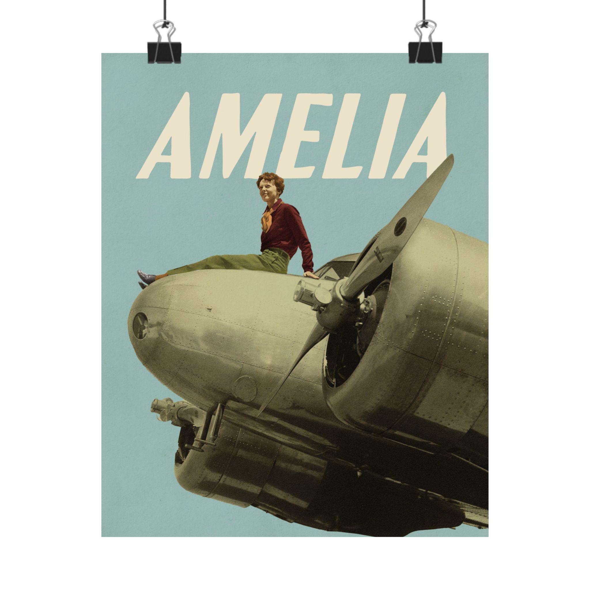 Amelia Earhart (blue) - Matte Poster, Wall Decor, Wall Art - Etsy