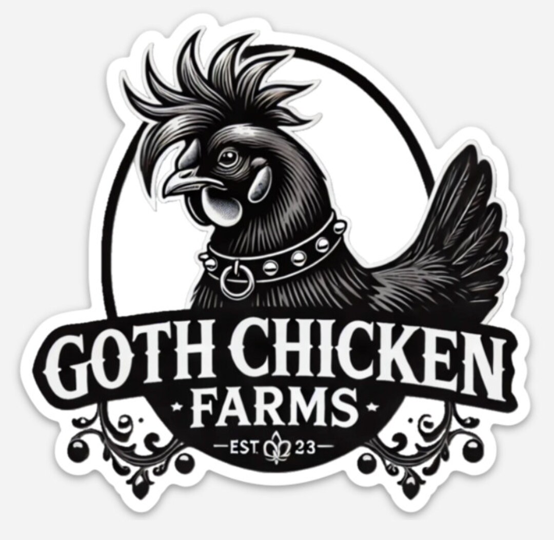 Goth Chicken Farms™ Sticker Halloween Decor, Spooky, Goth Style, Goth ...