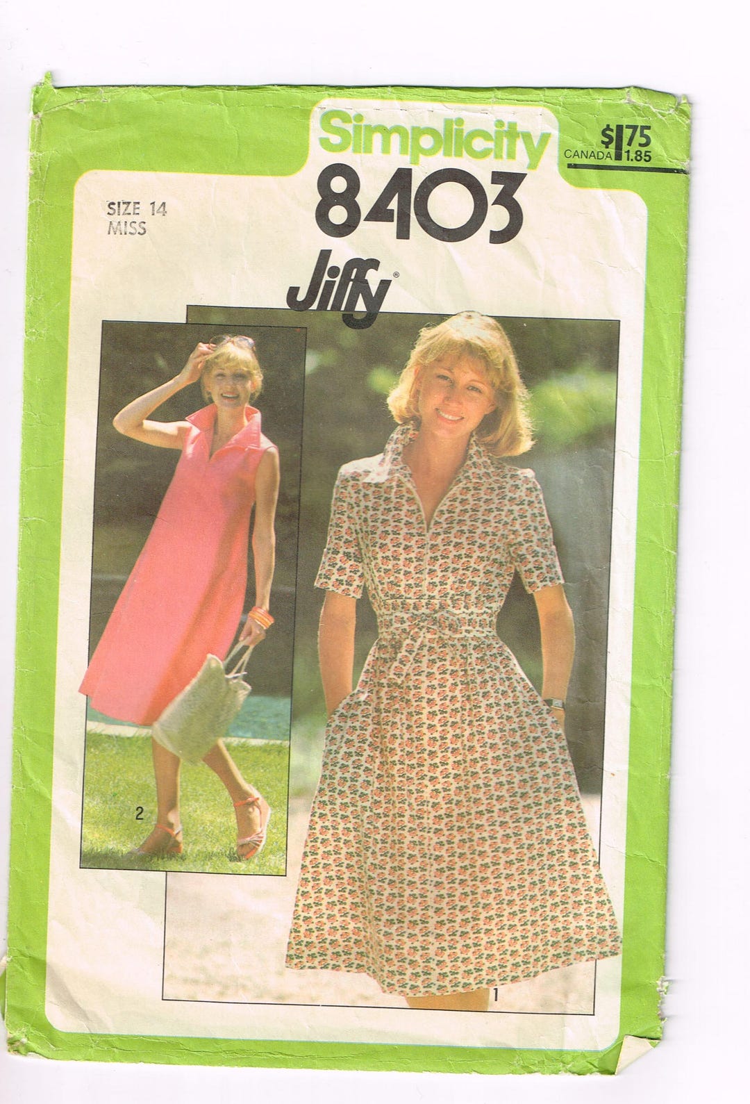 Vintage Simplicity Pattern 8403, 1977, Misses' Jiffy Dress, Size 14 - Etsy