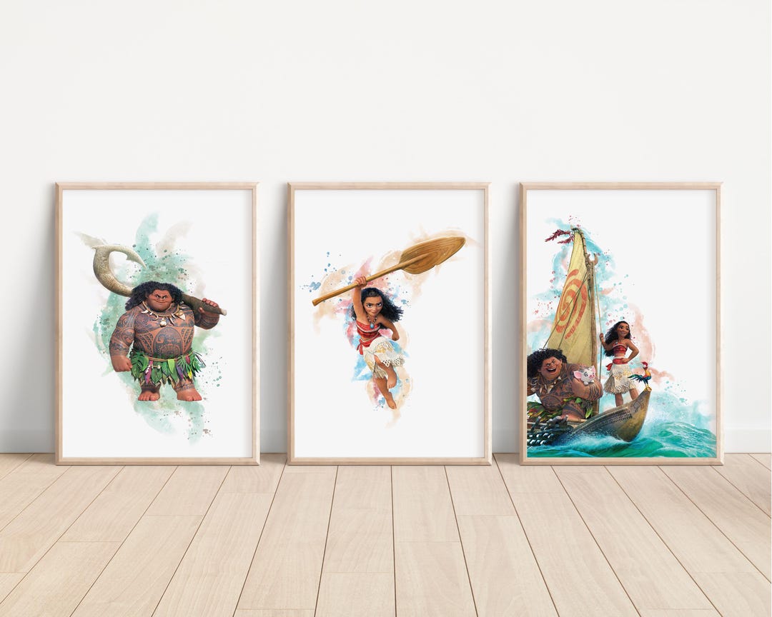 Moana Watercolour Disney Print, Disney Maui Bedroom Decor, Tamatoa ...