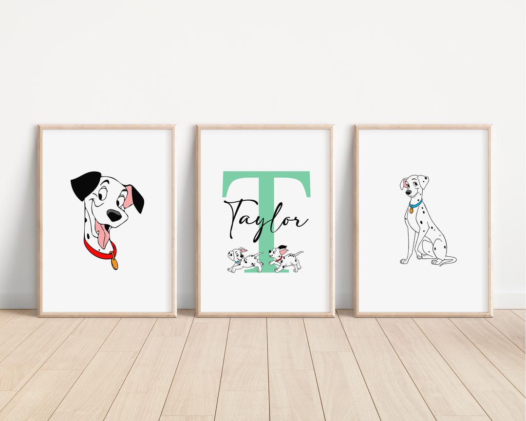 SET OF 3 101 Dalmatians Personalised Prints, Disney Pixar Bedroom Decor ...