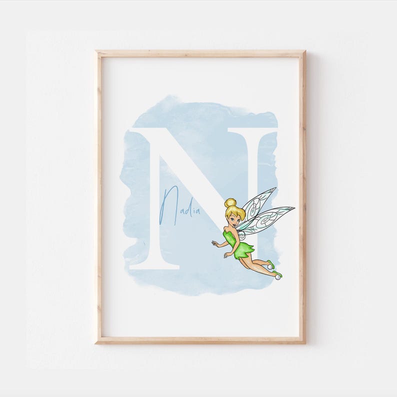 Personalised Tinkerbell Letter Name Print, Disney Bedroom Decor, Tinker ...