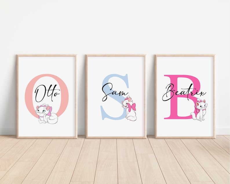 Personalised Marie Aristocats Disney Letter Name Print, Toulouse ...