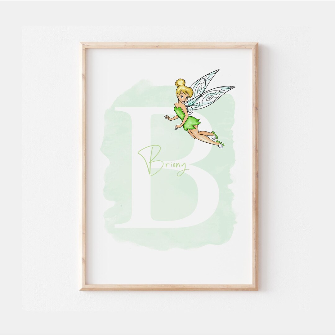 Personalised Tinkerbell Letter Name Print, Disney Bedroom Decor, Tinker ...