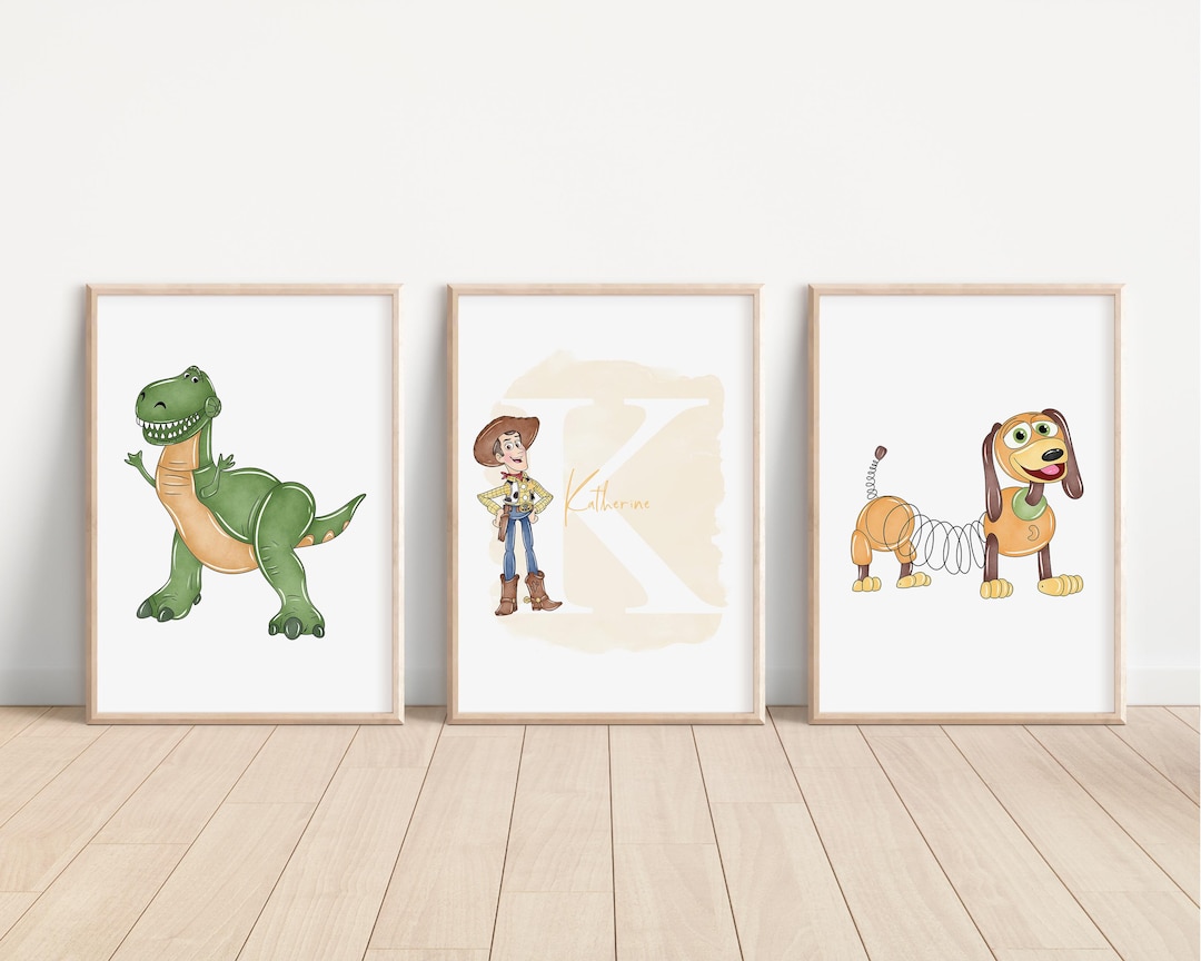SET OF 3 Toy Story Prints, Woodydisney Pixar Bedroom Decor, Kids ...