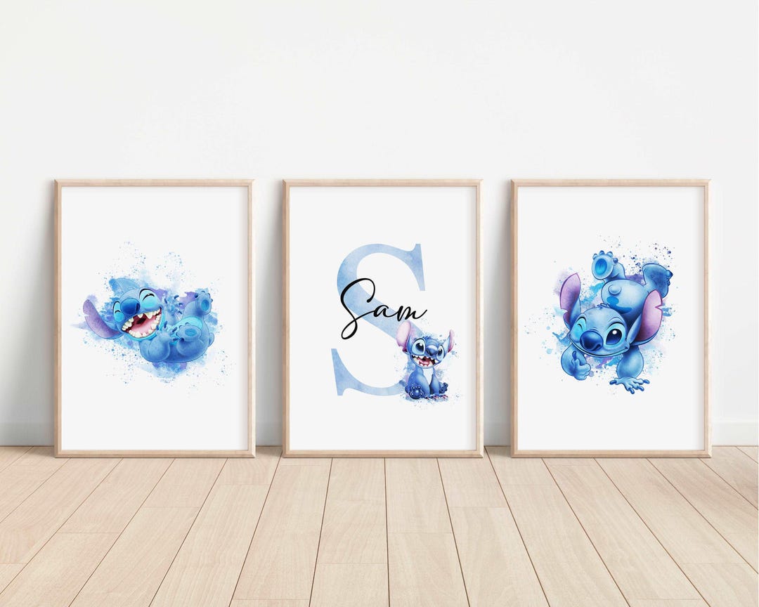 SET OF 3 Personalised Lilo and Stitch Prints, Disney Ohana Bedroom ...