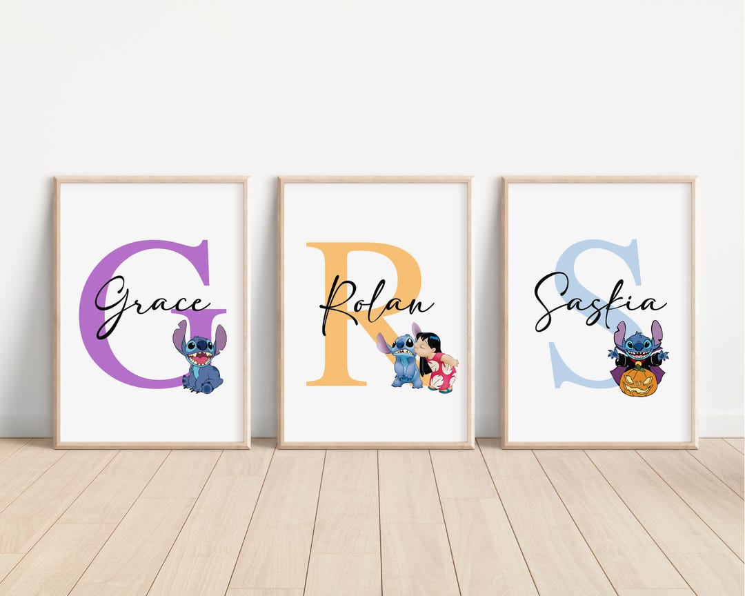 Personalised Lilo and Stitch Letter Name Print, Disney Lilo and Stitch ...