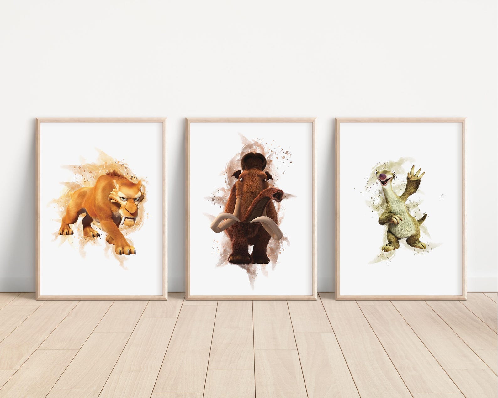 Watercolour Disney Ice Age Print, Disney Sid T-rex Bedroom Decor, Manny ...