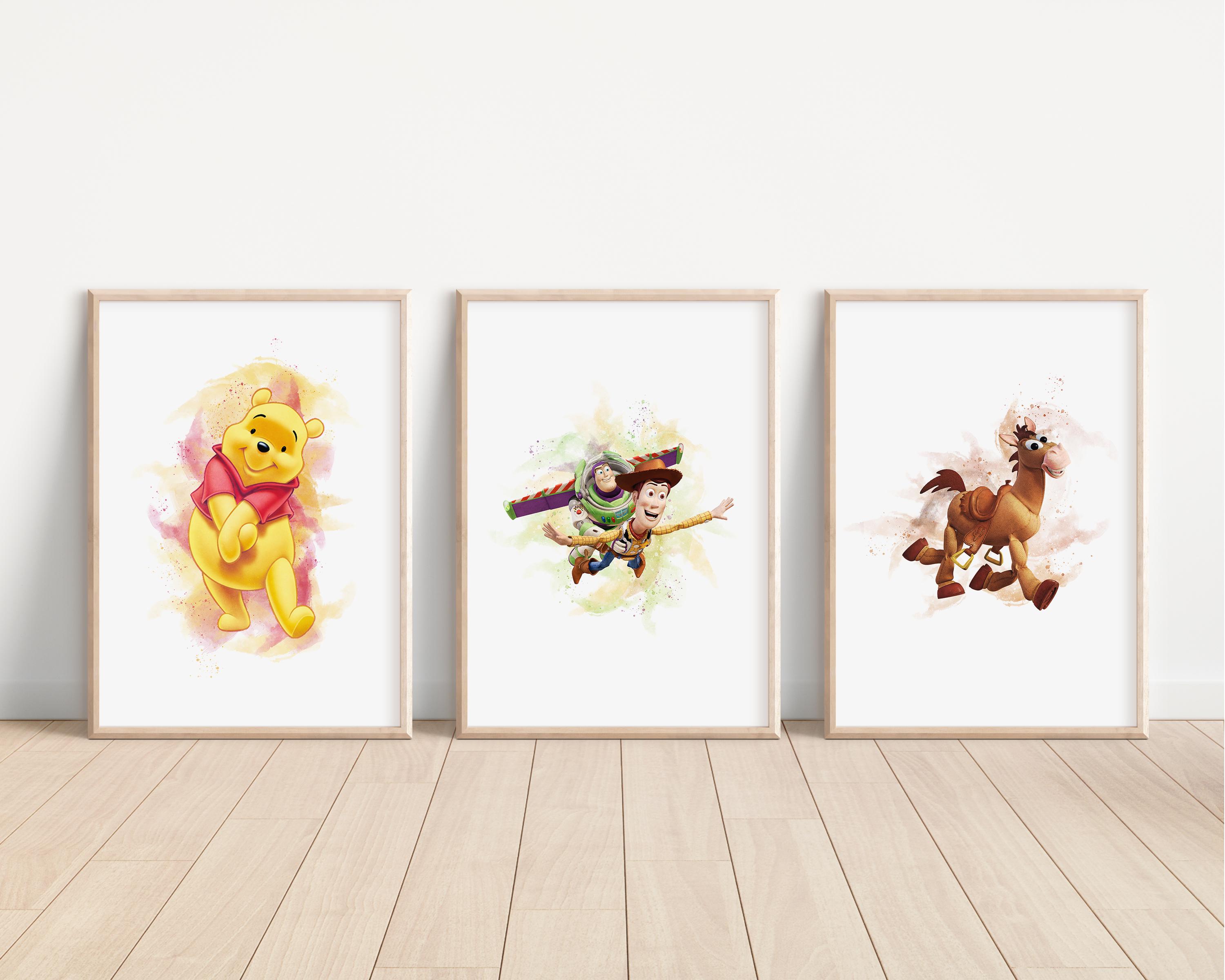 Watercolour Pixar Prints, Disney Pixar Bedroom Decor, Kids Nursery Wall ...