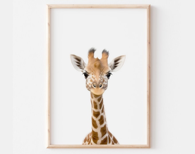 Giraffe Print, Baby Giraffe Print, Baby Animal Prints, Giraffe Nursery ...