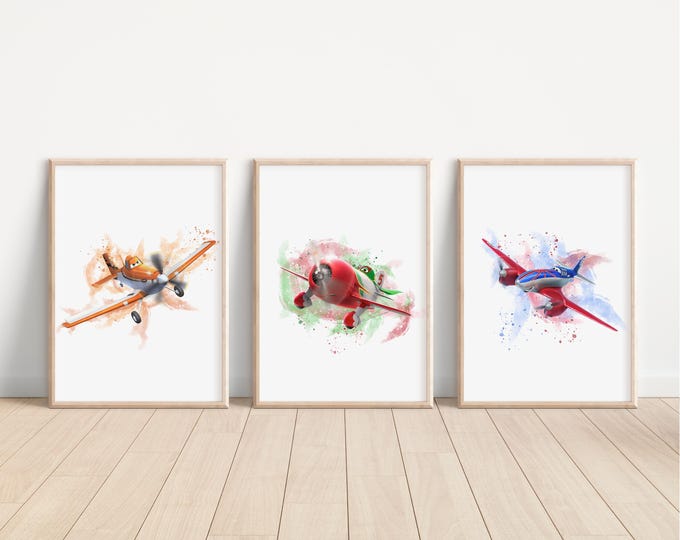 Pixar Planes Print, Disney Cars Bedroom Decor, Planes Kids Nursery Wall ...
