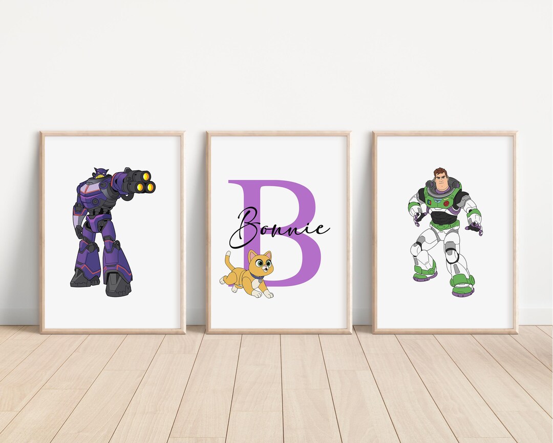 SET OF 3 Personalised Lightyear Prints, Buzz Lightyear Disney Pixar ...