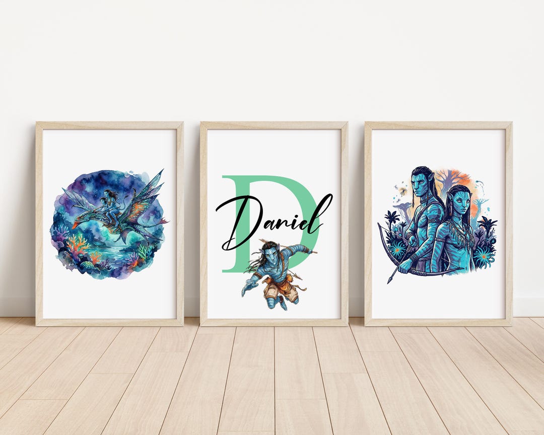 SET OF 3 Personalised Avatar Prints, Neytiri and Sully Bedroom Decor ...