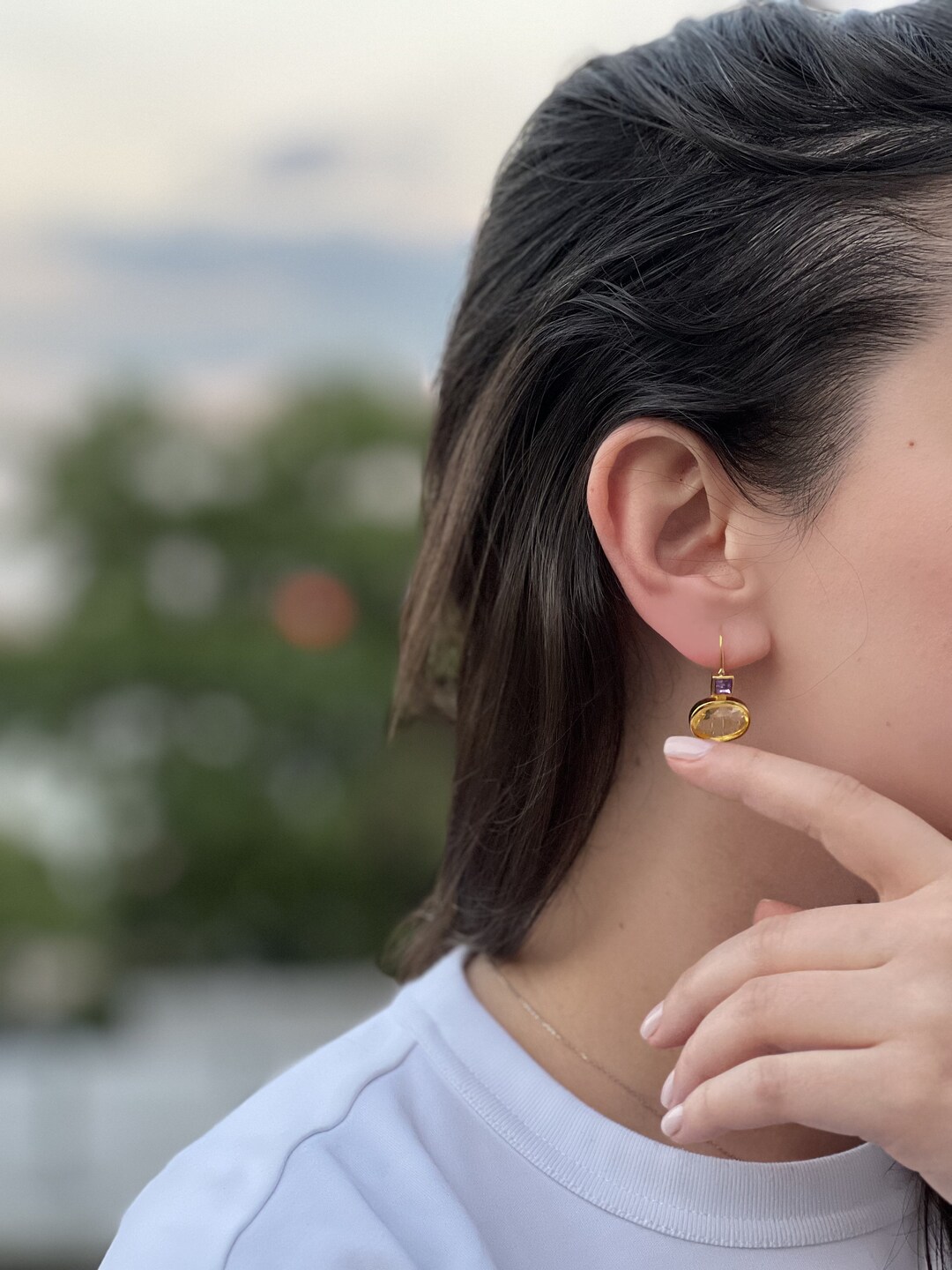 Crystal Gold Round Drop Earring - Etsy