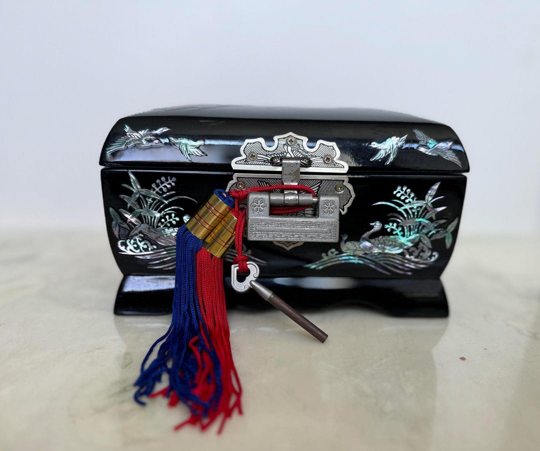 Vintage Korean Jewlery Box Antique Asian Keepsake - Etsy