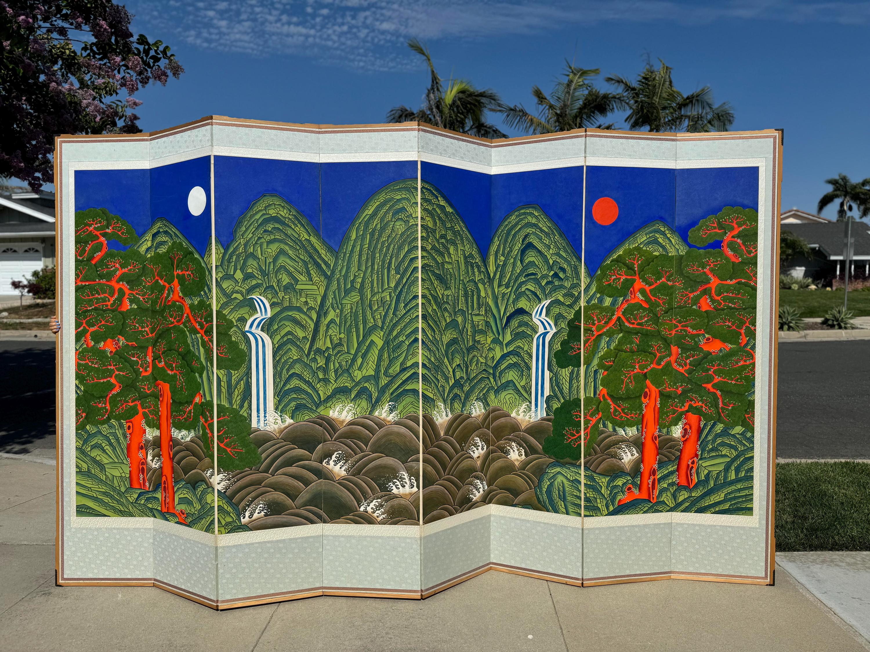 Antique Korean Vintage Room Divider Asian Silk Screen Joseon Dynasty - Etsy