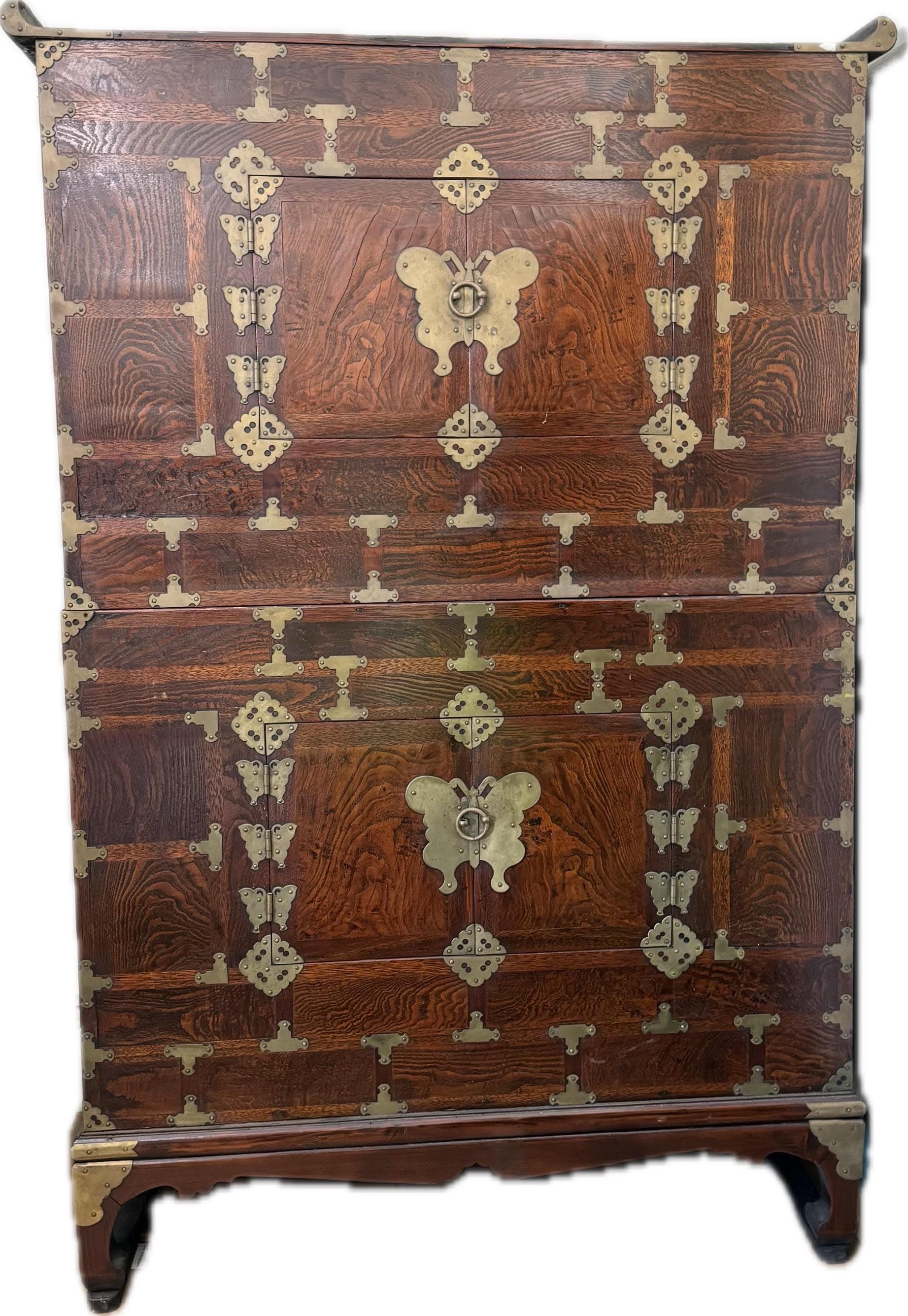 Antique Asian Cabinet Vintage Korean Furniture Traditional Wedding Chest Vintage Elm Wood Banadji Historical Joseon Dynasty Collectible Etsy