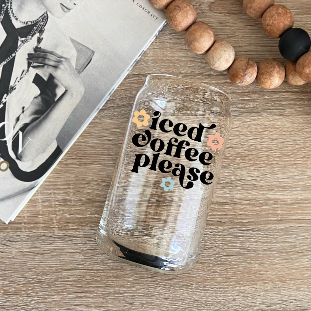 Iced Coffee Please Iced Coffee Cup, Iced Coffee Mug, Libbey Beer Glass ...