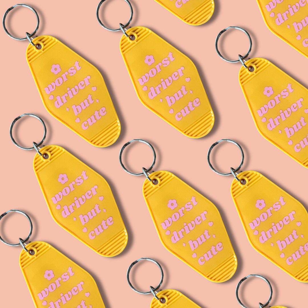 Retro Hotel Keychain, Worst Driver but Cute, Funny Vintage Motel ...